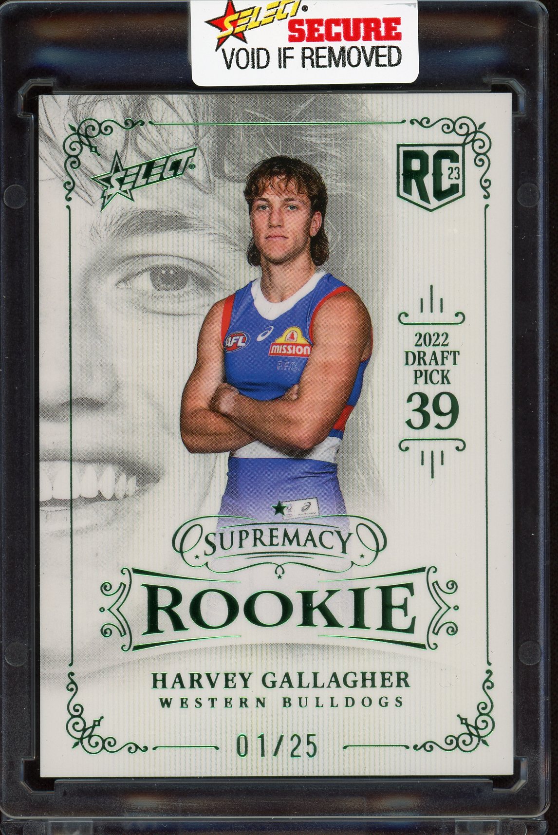 2023 Select Supremacy Rookie Harvey Gallagher Platinum Green 01/25! Lo ...