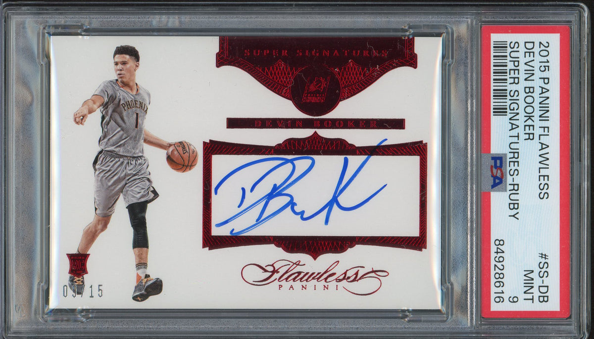 2015-16 Flawless Devin Booker Super Signatures Ruby Auto #/15 PSA 9 ...